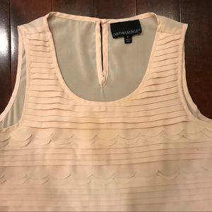 Cynthia Rowley | Tops | Cynthia Rowley Pink Scallop Laser Cut Tank Top | Poshmark